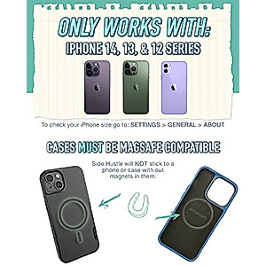 Smartish Wallet for MagSafe iPhones - Side Hustle - Slim Detachable Magnetic Card Holder for Apple iPhone 14/13/12 Models - Black Tie Affair