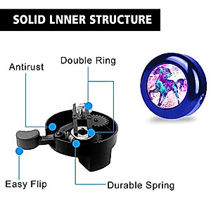 ZYCCW Customized Design Bike Bicycle Bell, Loud Long Crisp Clear Sound for Adults Kids Mountain Road Bike BMX Electric Bike (Nebula Unicorn)