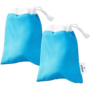 HIBAR Travel Pouch 2 Pack, Shampoo and Conditioner Bar Travel Bag, Portable Terry Cloth Drawstring Bag, Lightweight Sustainable On-The-Go Holder Case, Quick Dry, Fits 1 Bar
