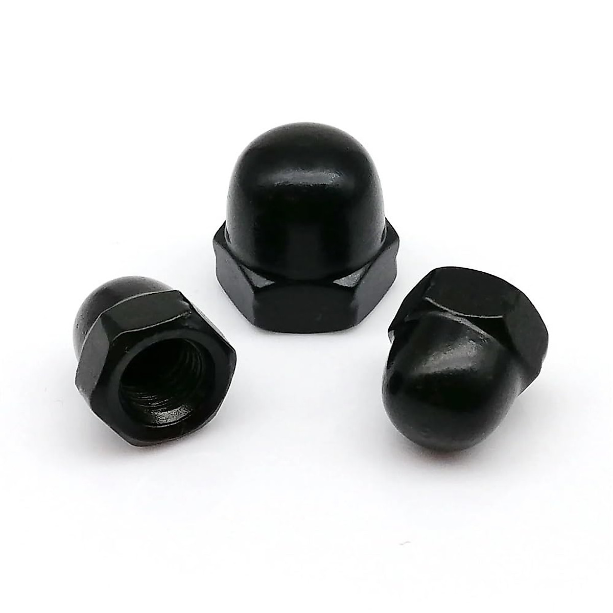 RWRAPS 1/5/10pcs M3 M4 M5 M6 M8 M10 M12 304 Stainless Steel Surface Black Hex Acorn Cap Decorative Cover Semicircle Dome Nut (Size : 10pcs M3)
