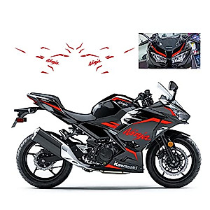 Motorcycle Stickers, Compatible with Kawasaki Ninja 400, Graphics kit Stickers Monochrome Decals Decorative Accessories (DS001YH-Red)