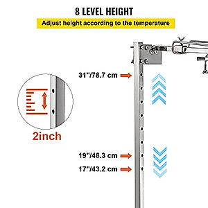 VBENLEM 46‘’ Electric BBQ Rotisserie Grill Kit, 125LB Pig Spit Rotisserie Grill, 45W Rotisserie Motor and Height Adjustable for Pig Rotisserie Lamb Outdoor Party Campfire Barbecue