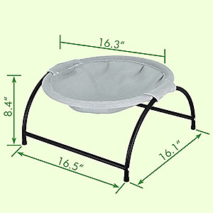 PHYEX Cat Bed Elevated Pet Hammock for Kitty Cat Small Dog, Easy Assembly Raised Cat Cot for Indoors & Outdoors, Gray