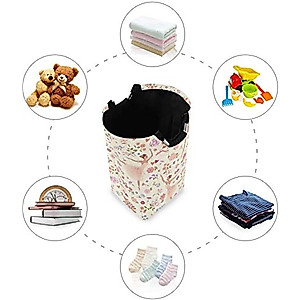 Dancing Ballerinas Floral Laundry Hamper Laundry Basket Dirty Clothes Bag Ballet Girl Rose Foldable Bucket Washing Bin Toys Storage Organizer