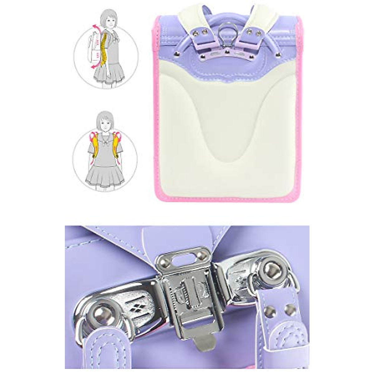 Randoseru Ransel Japanese upscale school bags for boys girls large capacity Senior PU leather light weight backpack