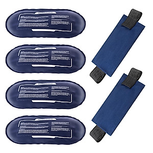 Ice Packs for Injuries Reusable, 4 Pack Hot and Cold Gel Packs and 2 Pack Adjustable Flexible Gel Wraps for Back Shoulders Arms Knees and Legs Injury Recovery, Alleviate Joint and Muscle Pain Relief