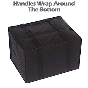 Set of 2 Large Insulated Reusable Grocery Bags with Sturdy Zipper and Handles, Foldable Washable Heavy Duty Cooler Totes for Hot or Cold Food Delivery, Groceries, Travel, Shopping