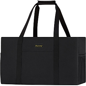 GhvyenntteS Stand Up Extra Large Utility Tote Bag with Metal Wire Frame & Reinforced Bottom Board, Thirty One Utility Tote, Foldable Reusable Grocery Bags with Pockets