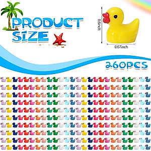 GADIEDIE 260Pcs Mini Resin Ducks,Miniature Figures Fairy Garden Duck,Tiny Resin Duck for Home Hide Prank Game Dollhouse Decor Aquarium Potted Miniature Landscape Ornament