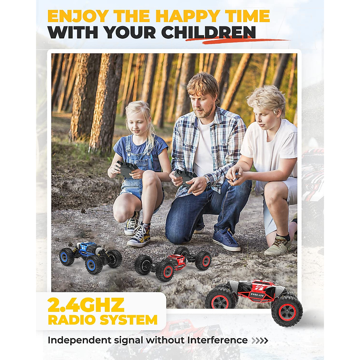 BEZGAR 1:14 Scale 4WD RC Crawler Truck - 15 Km/h All Terrain Electric Toy Car with Rechargeable Battery for Kids, Teens and Adults