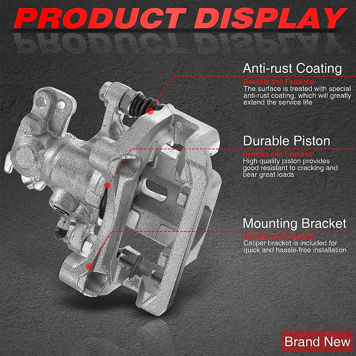 Set of 2 Rear Brake Caliper Assembly Replacement for Ford Fusion Lincoln MKZ Zephyr Mazda 6 Mercury Milan