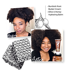 Qhemet Biologics Olive & Honey Hydrating Balm - Moisturizing Hair Balm for Smooth, Soft, Supple Hair - Leave In for Long-Lasting Hydration - Combats Dryness Instantly (4 oz)