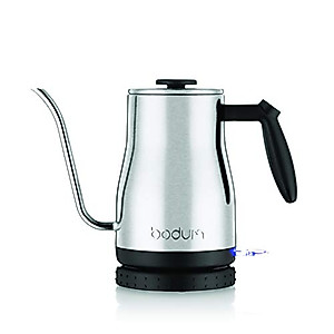 Bodum Bistro Gooseneck Electric Water Kettle, 34 Ounce, Chrome, Stainless Steel