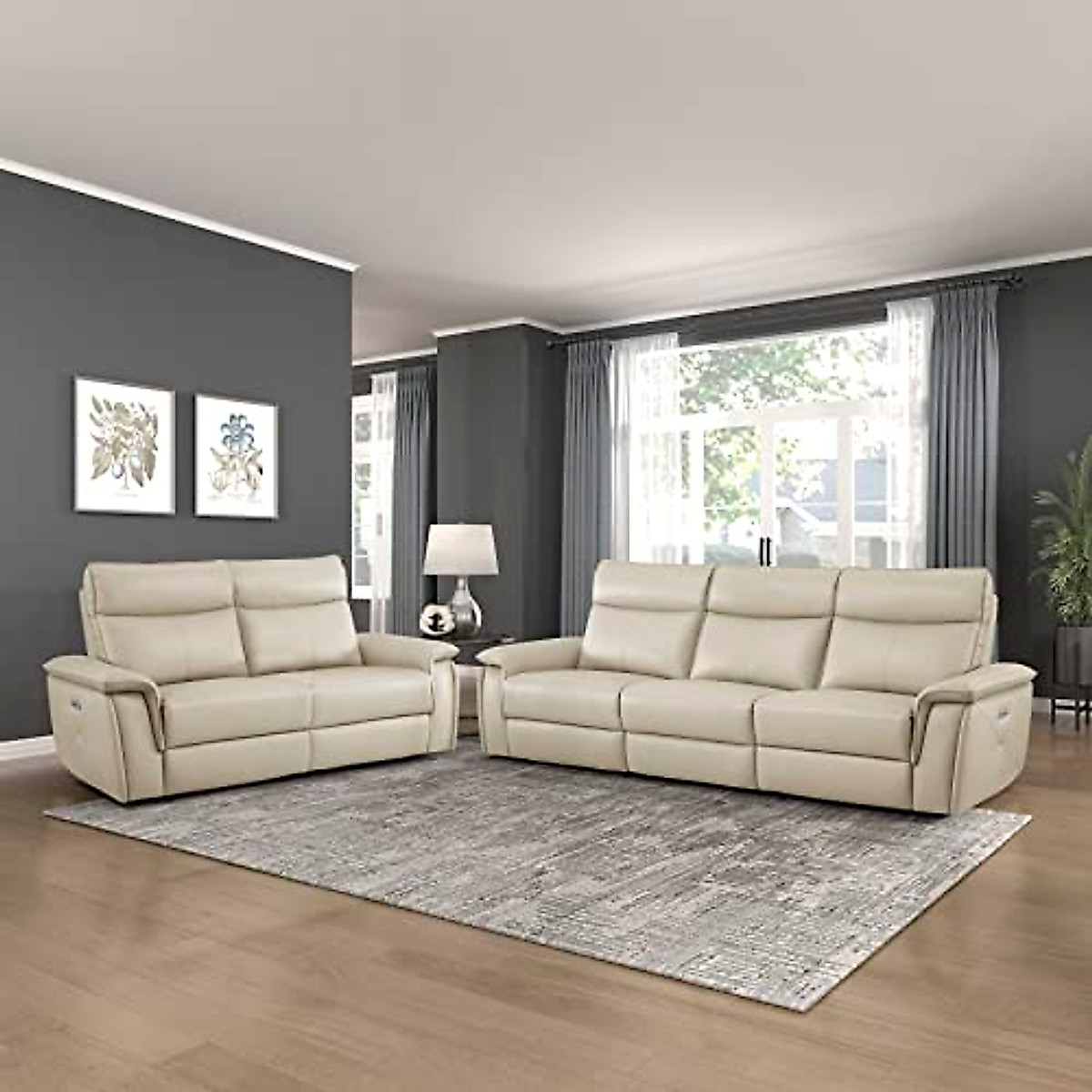 Lexicon Raelynn Power Double Reclining Loveseat, Taupe