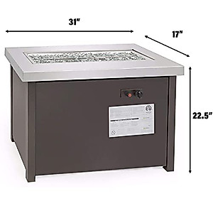 Barton Outdoor Propane Gas Fire Pit Patio Garden Flame w/Firepit Heater Weather Cover, ANSI Certificated 50,000BTU