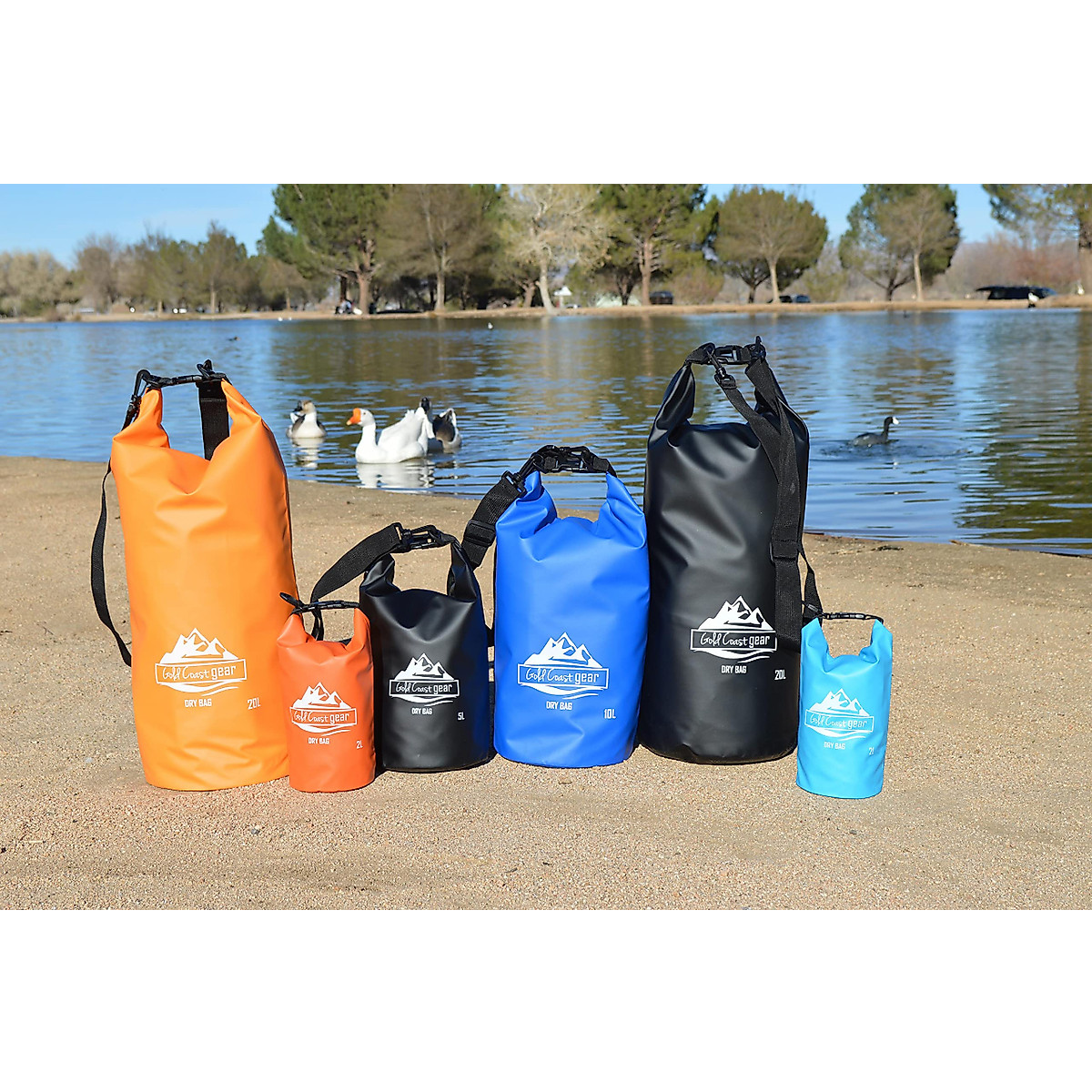 Dry Bag Waterproof Sack Multiple Sizes with Shoulder Strap (Red, 10L)