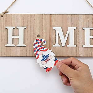Gnome Sign Interchangeable Welcome Sign Home Door Sign Wooden Door Hanger Ornaments Home Sign Rustic Farmhouse with Interchangeable Holiday Pieces for Housewarming Garden Decor