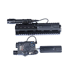 LThyzszb Tactical Light Pressure Switch Mount Plate Kit TD Scar Pocket Panel for 20mm Picatinny Rail Flashlight PEQ Remote Switch Accessories (Black)