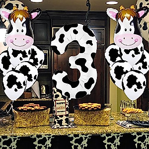 40 Inch Cow Print Number 3 Balloon for Cowgirl Cowboy Birthday Party Decorations Western Party Decorations Farm Party Decorations