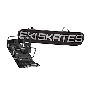 Skiskates - Short Mini Ski Skates for Snow | Skating Skis Snowblades Skiboards | Ice Skates for Snow | Shortest Skis Ever (Black | for Ski Boots)