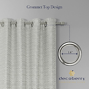Decoberry Opaline - Set of 2 Curtains - Mint Green Triangle Pattern, Light& Sound Filtering Design, Thermal Insulation - Modern Design with Grommet Heading, 52" X 84"