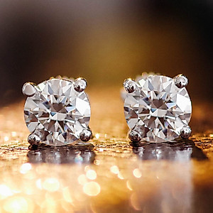 ZYI Moissanite earring studs Dcolor VVS1 clarity lab created diamond earrings Hypoallergenic sterling Silver earrings Plated White Gold Jewelry for Women