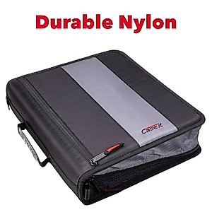 Case-It The Classic Zipper Binder - 2 Inch O-Rings - Multiple Pockets - 350 Sheet Capacity - Comes with Shoulder Strap - Midnight Blue D-251 (6 Pack)