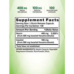 Nature's Truth Flush Free Niacin | 500mg | 100 Capsules | Non-GMO & Gluten Free Supplement