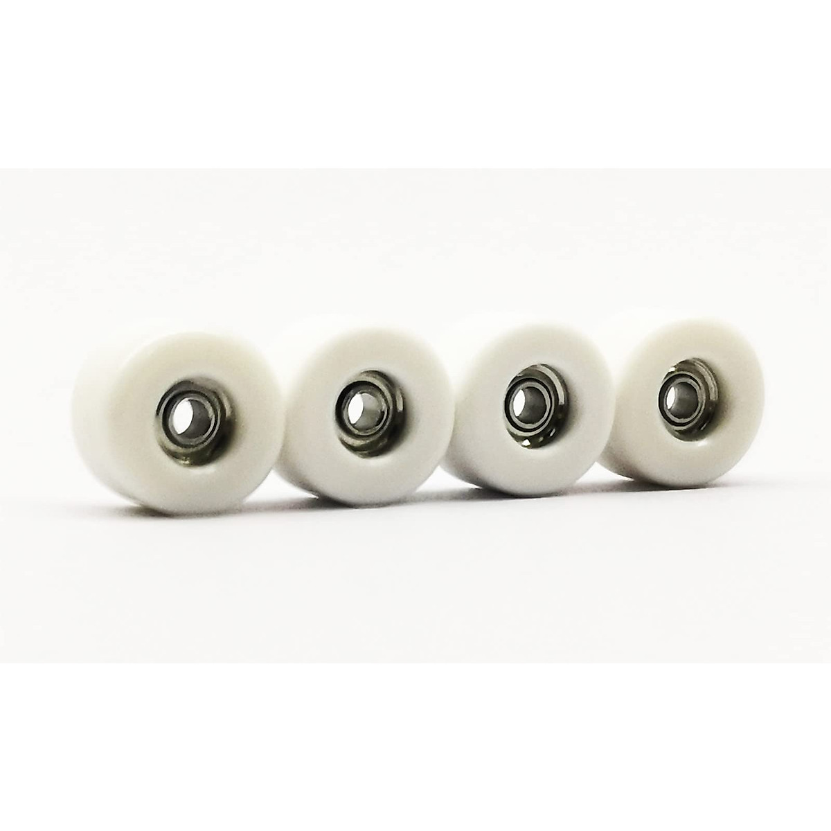 SAIKOOWA 4pcs Apex 68D Urethane Fingerboard Wheels,7.5mm Diameter -ABEC-9 Ultra Spin Chrome Steel Bearings with 1pcs Fingerboard Tool (White)