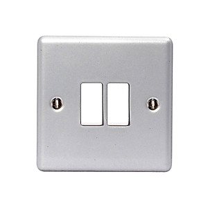 Masterplug - Metal Clad 2-Way 2-Gang Light Switch