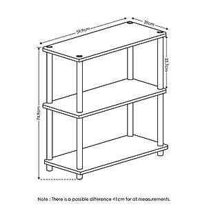 Furinno Turn-N-Tube 3-Tier Compact Multipurpose Shelf Display Rack, Columbia Walnut/Black