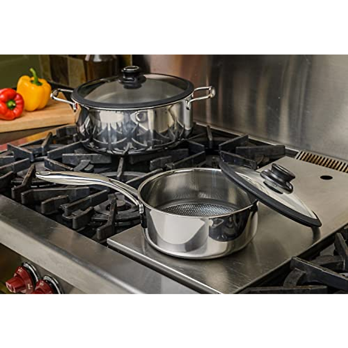 Black Cube Frieling Hybrid Stainless/Nonstick Cookware Tempered Glass Lid, 12 1/2-Inch Diameter, 12.5-Inch, Silver
