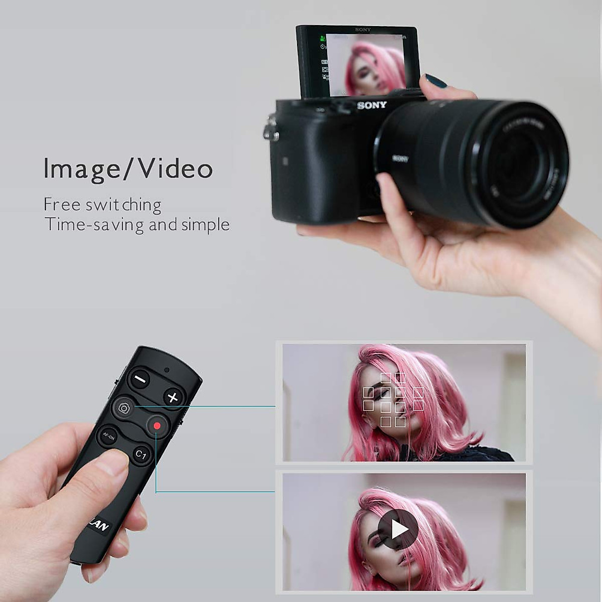 AODELAN Wireless Remote Control Camera Shutter Release for Sony ZV-E10, FX3, ZV-1, A7SM3, A7C, A7RIV, Alpha 9,7R IV,7R III, 7 III, 6600, 6400, 6100, 9 II, RX0 II, RX100 M7; Replces Sony RMT-P1BT