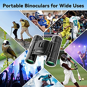 300x25 Binoculars for Adults and Kids, High Powered Mini Pocket Binoculars with Phone Adapter, Waterproof Compact Binoculars for Bird Watching, Hunting, Concert, Theater, Opera, Traveling, Sightseeing