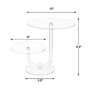 2 Tier Cupcake Stand, Stylish Clear J Shaped Cup Cake Display Stand, Acrylic Cupcake Holder Pastry Tower Dessert Tray for Christmas Birthday Baby Shower Wedding Tea Party