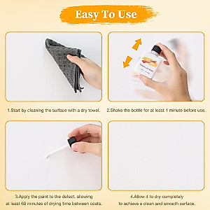 TOPUPA White Touch Up Paint, Cabinet Furniture Paint,40ml Multi-Surface Paint for Wall with Brush Waterproof and Quick Drying, Brush in Bottle for Home Repairs, Walls,Door, Kitchen,Wood,Fence,Ceiling