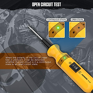 AUTOOL Circuit Probe Kit 6-24V Automotive Circuit Tester with Auto Electrical System Testing Functions (Digital Voltage Tester/Multimeter/Short Finder/Battery Tester/Power or Ground Supply)