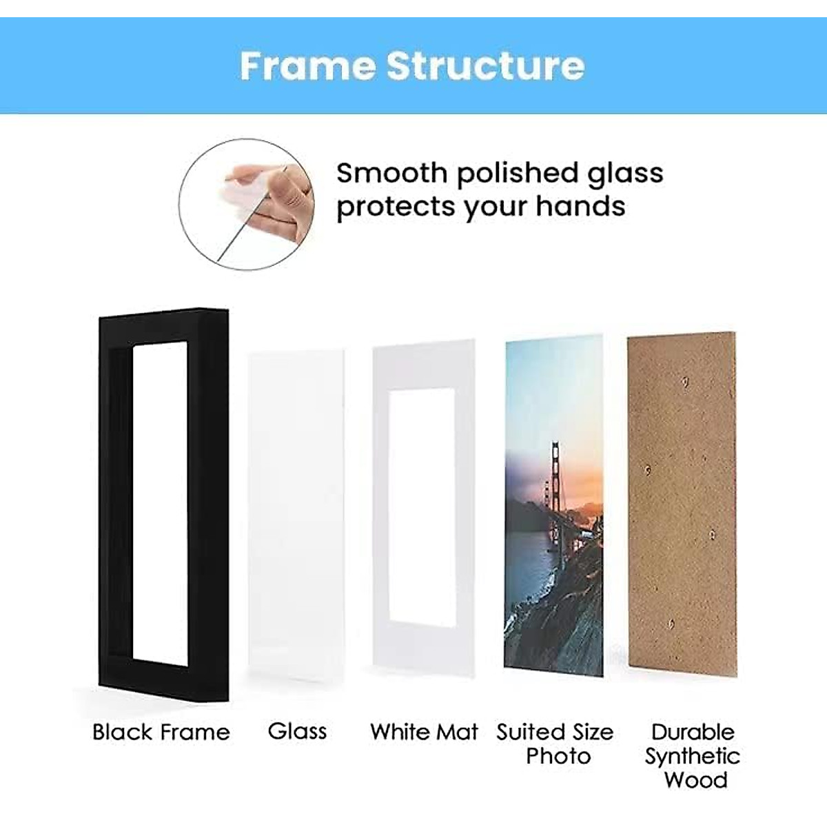 Framenow 11x14 Picture Frame for Home Décor,Real High Definition Glass,Premium Quality Elegant Photo Frame with Wall hanger,Horizontal or Vertical Display,Great Gift Idea"Black.8x10 with Mat.