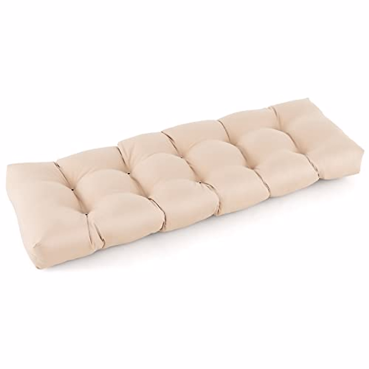 Giantex Outdoor Bench Cushion, 52 x 19.5 Inch Thick Tufted Patio Cushion Pads for Garden Sofa Settee Couch, Loveseat, Waterproof Patio Furniture Swing (Beige)