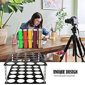 Vinyl Roll Storage Rack 20 Holes Acrylic Vinyl Rolls Holder Organizer Display Storage Stand for Art Craft Paper Room Decor (Aperture 2 Inch)
