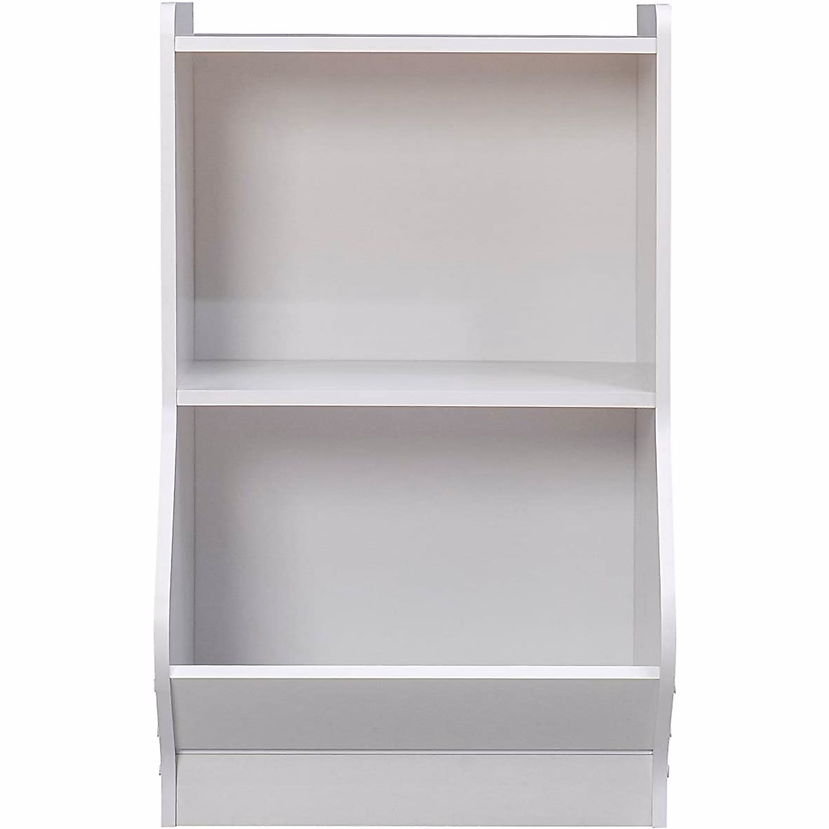 IRIS USA 2-Tier Shelf Organizer with Easy Access Angled Cubby, Frost White