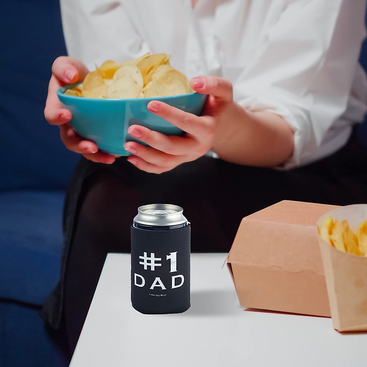 Funny Guy Mugs #1 Dad Collapsible Neoprene Can Coolie - Drink Cooler