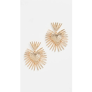 Kenneth Jay Lane Women's Gold Fan Drop Post Earrings, Gold, One Size