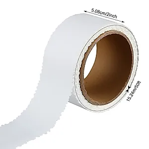 Saypacck 2'' x 50' Self Adhesive Stress Crack Tape Drywall Joint Tape Patch Wall Patch and Seam Patch Heavy Duty Smooth Roll for Concrete Patch and Repair, White