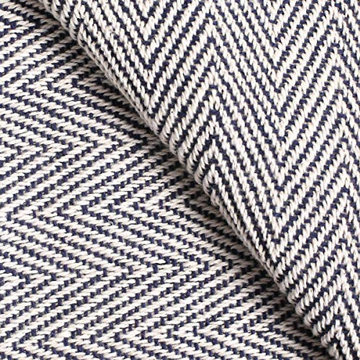 GLAMBURG 100% Soft and Breathable Cotton Thermal Blanket King Navy - Perfect for Layering Any Bed for All Season