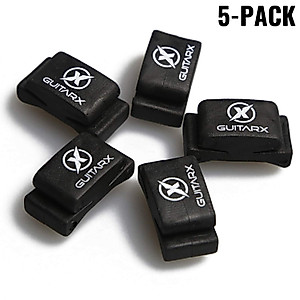 GUITARX X142 - Headstock Rubber Guitar Pick Holder (5-Pack) Pickholder For Guitar, Bass, Ukulele, Banjo And Mandolin - Placed Between 3rd and 4th Strings on Head Stock