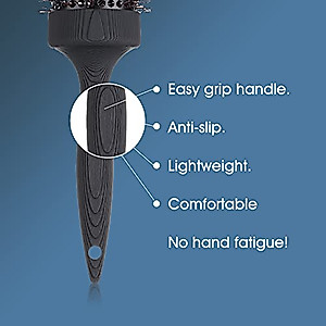 Large Ceramic Round Brush for Blow Drying, 2.9 Inch Ionic Thermal Barrel Hairbrush for Women Blowout, Styling, Curling, Smoothing, Straightening Medium to Long Wavy or Curly Hair