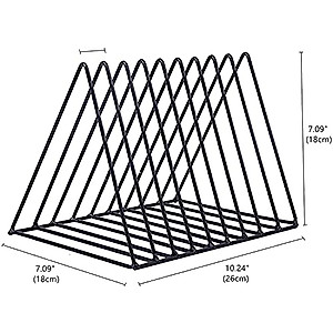 PENNGKE Magazine Holder,Newspapers Holder,Letters Storage,Desktop File Sorter Organizer Triangle Bookshelf Decor Home Office,Black