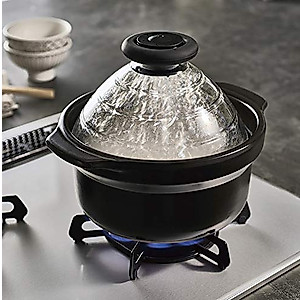 HARIO TND F-TND-200 Rice Pot with Glass Lid, For 3 Cups