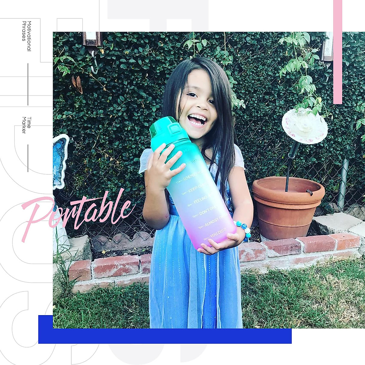 Fidus Large Half Gallon/64oz Motivational Water Bottle with Time Marker & Straw,Leakproof Tritan BPA Free Water Jug,Ensure You Drink Enough Water Daily for Fitness,Gym and Outdoor Sports